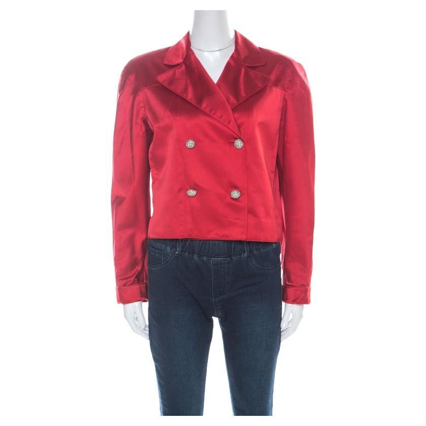 vintage VALENTINO fitted red wool jacket with tie detail For Sale at ...