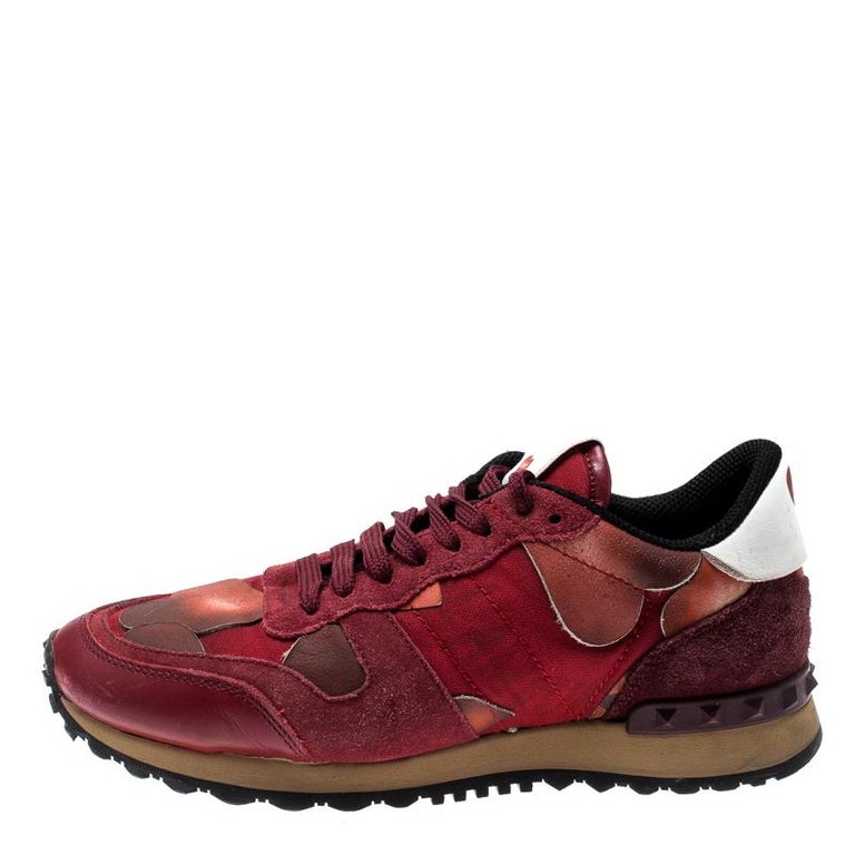 Valentino Red Suede and Leather Rockrunner L'Amour Sneakers Size 38 For ...
