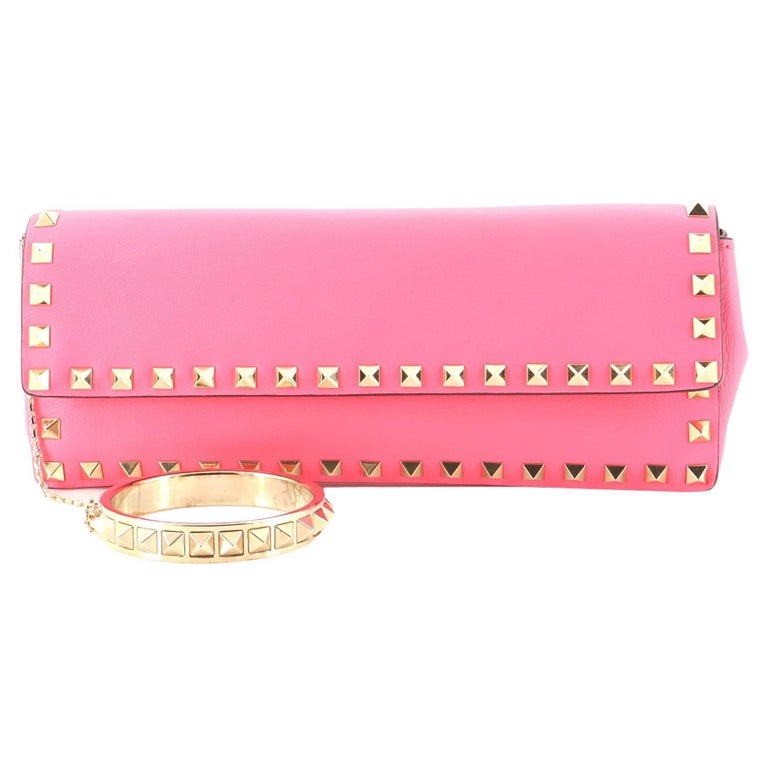 Valentino Rockstud Bracelet Clutch Leather Long at 1stDibs