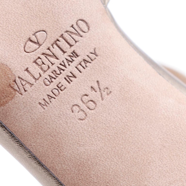 Valentino Rockstud Cage Triple Strap Bronze Leather Shoes For Sale at ...