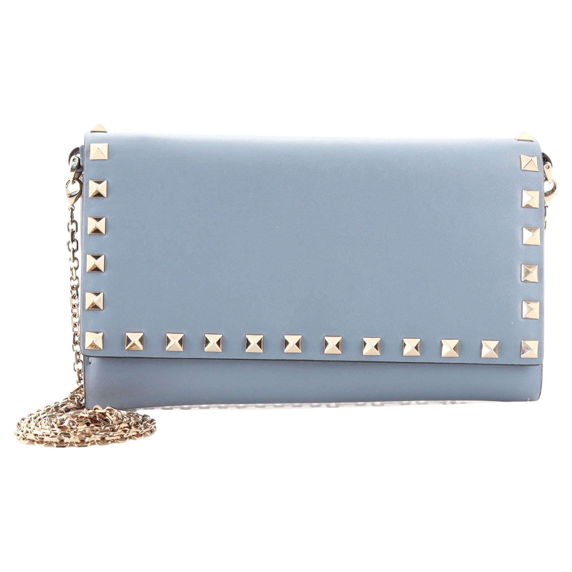 Valentino Pink Leather Rockstud Medium Glam Lock Flap Bag For Sale at ...