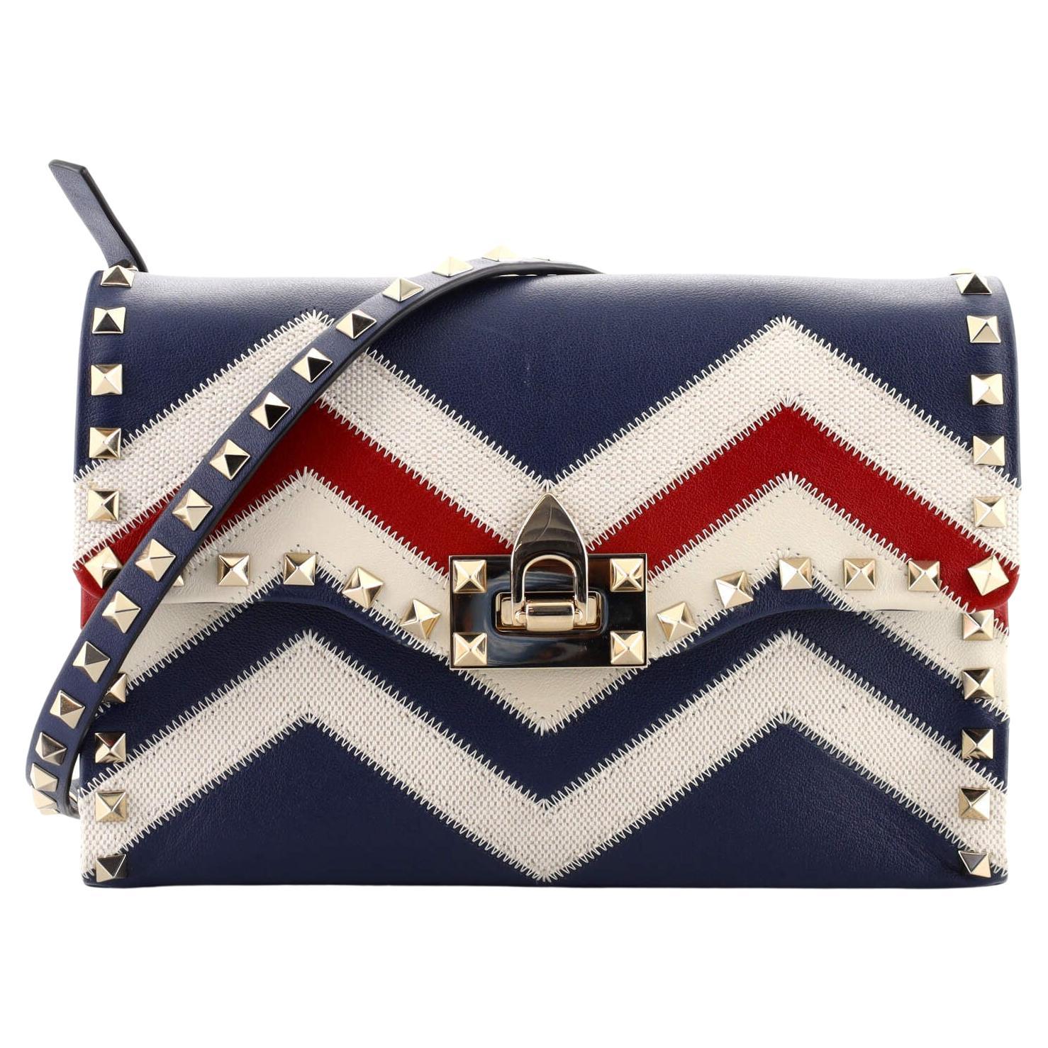 Valentino Rockstud Blue Crossbody Bag For Sale at 1stDibs