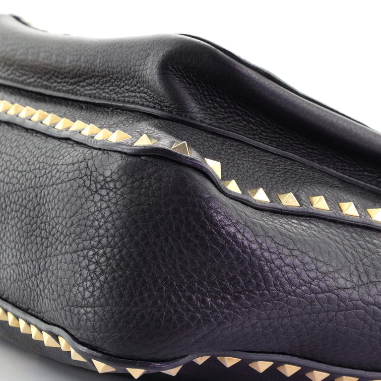 Valentino Rockstud Flip Lock Front Pocket Flap Messenger Bag Leather ...