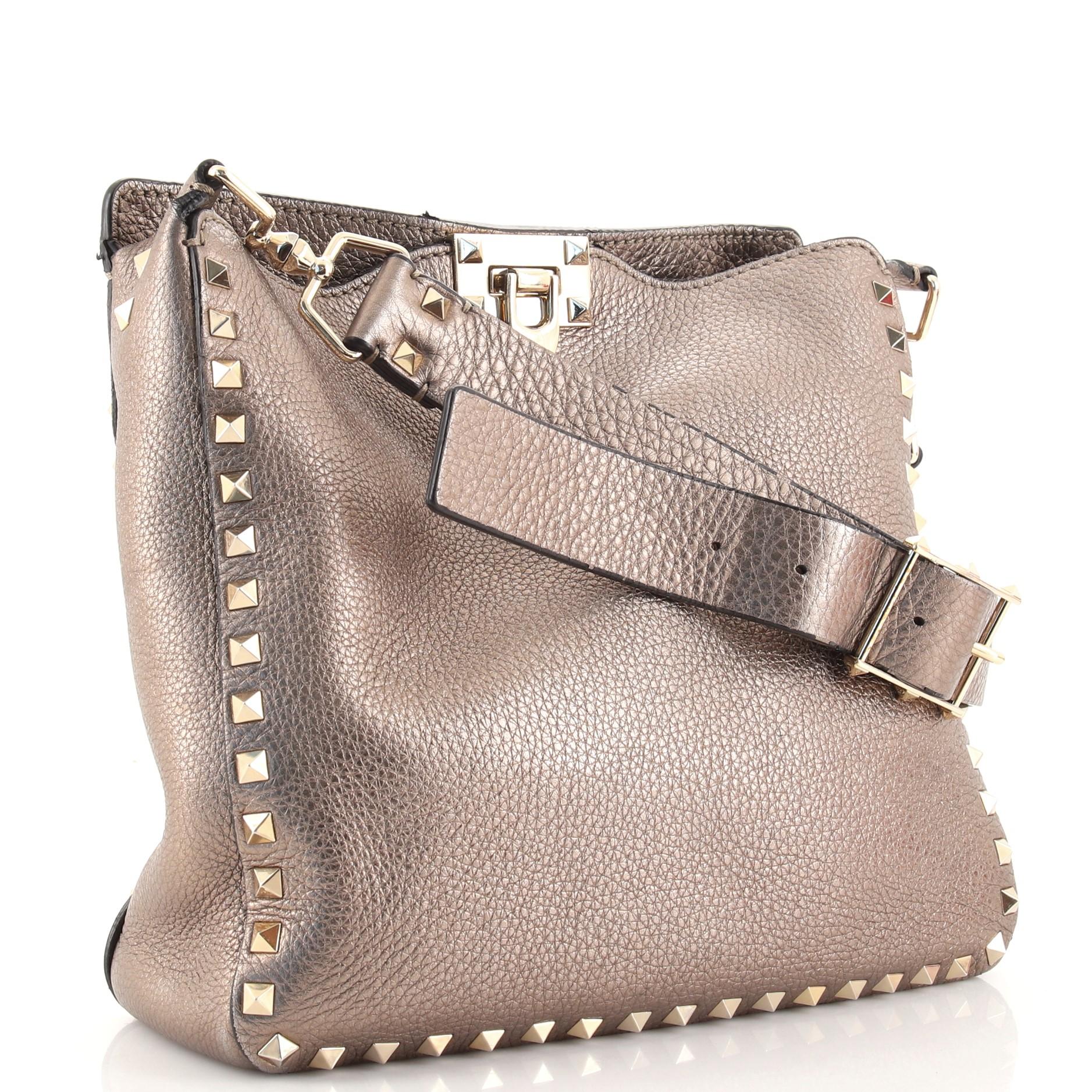 Valentino Rockstud Flip Lock Messenger Bag Leather Small at 1stDibs ...