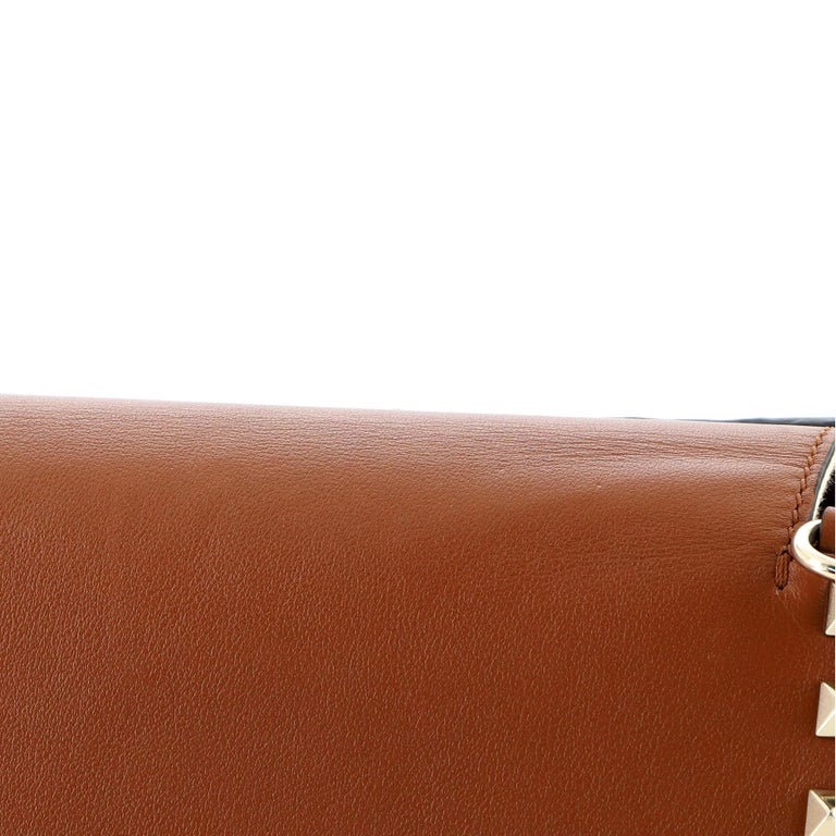 Valentino Rockstud Front Handle Flap Bag Raffia and Leather Small For ...