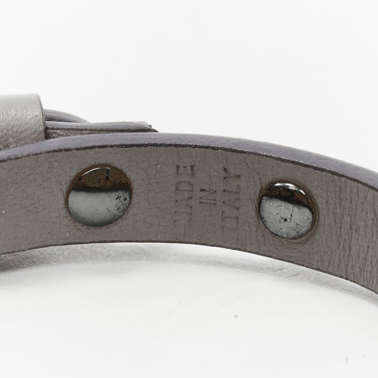 VALENTINO Rockstud grey leather gold pyramid stud leather braclet For ...