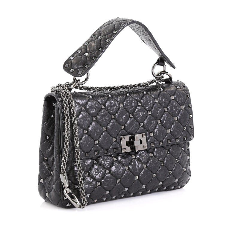 Valentino Rockstud Spike Flap Bag Quilted Leather Medium at 1stDibs