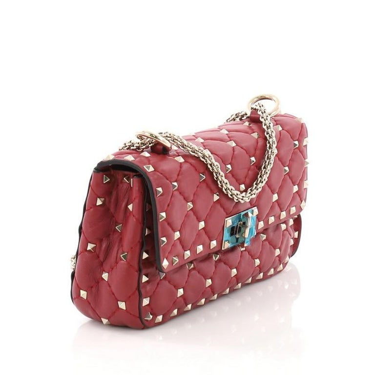 Valentino Rockstud Spike Flap Bag Quilted Leather Small at 1stDibs