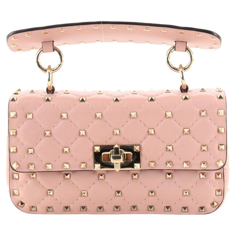 Valentino Rockstud Spike Flap Bag Quilted Leather Small For Sale at 1stDibs