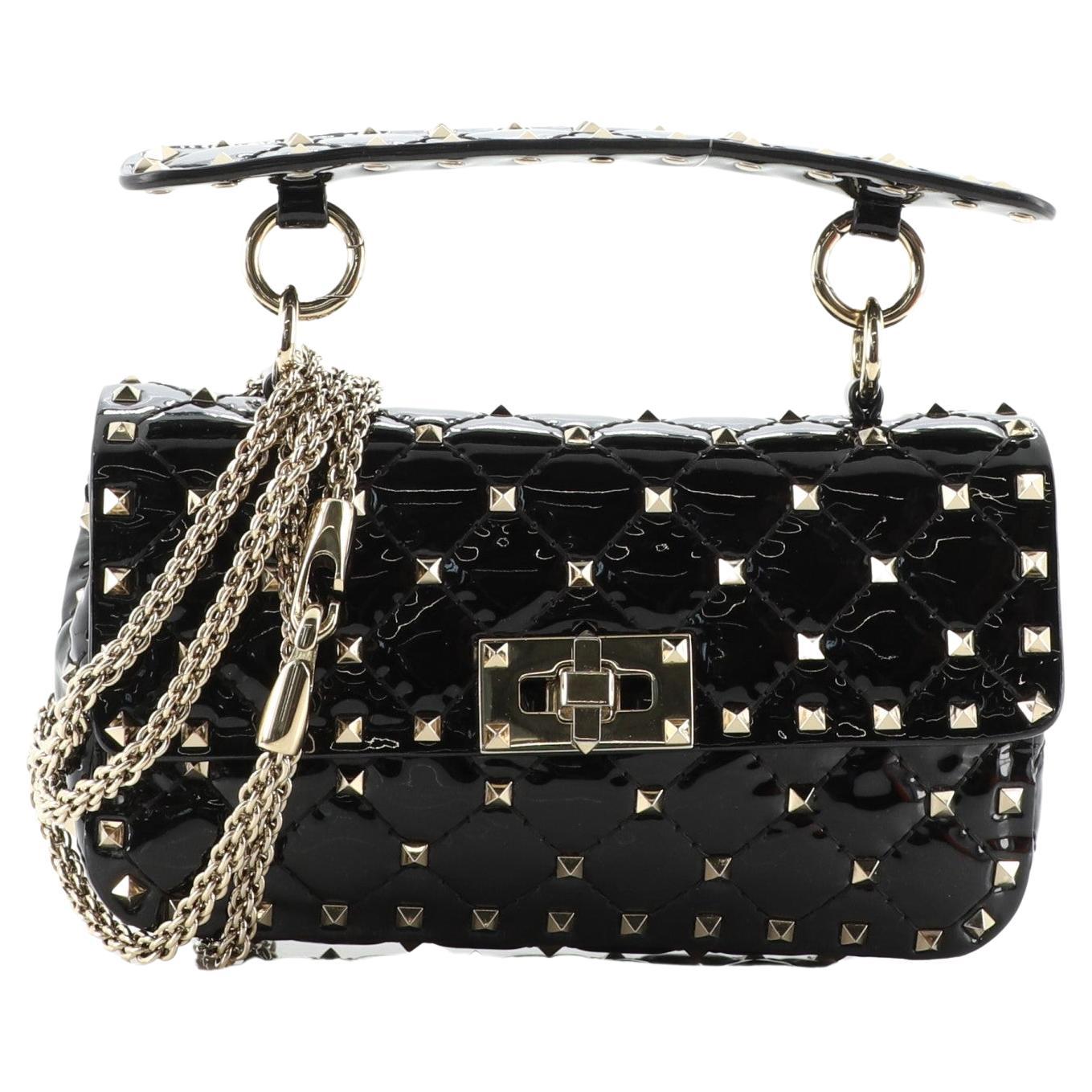 Valentino Rockstud Spike Flap Bag Quilted Leather Small at 1stDibs