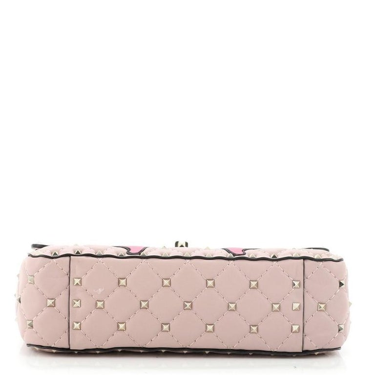 Valentino Rockstud Spike Flap Bag Quilted Printed Leather Medium at 1stDibs