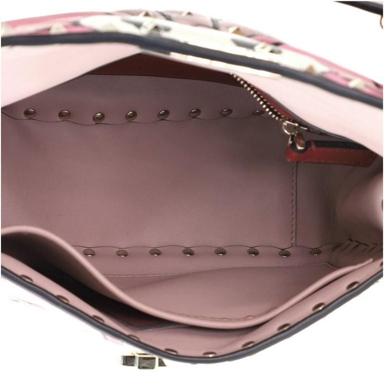Valentino Rockstud Spike Flap Bag Quilted Printed Leather Medium at 1stDibs