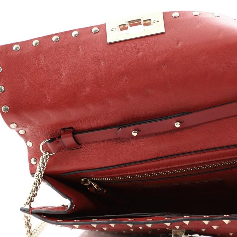 Valentino Rockstud Spike Wallet on Chain Quilted Leather Small at ...