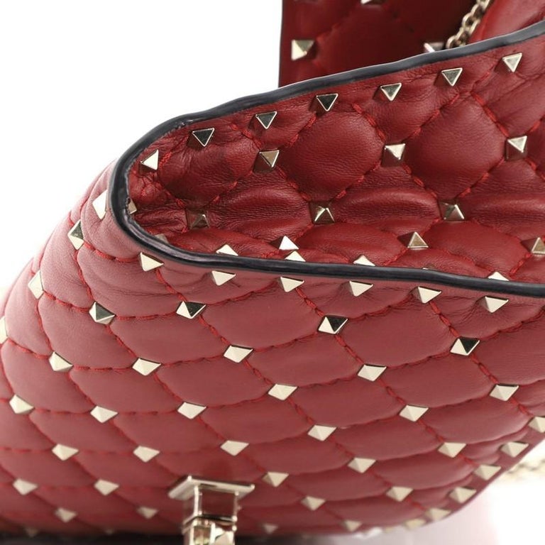 Valentino Rockstud Spike Wallet on Chain Quilted Leather Small at ...