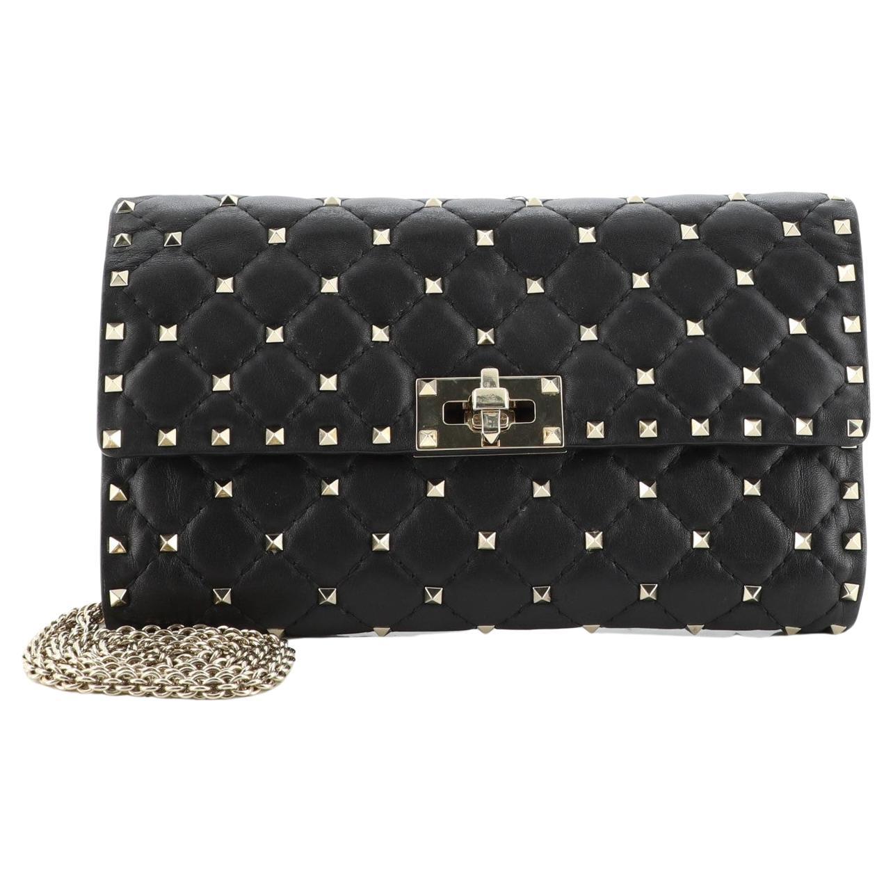 Valentino Rockstud Wallet On Chain Leather at 1stDibs