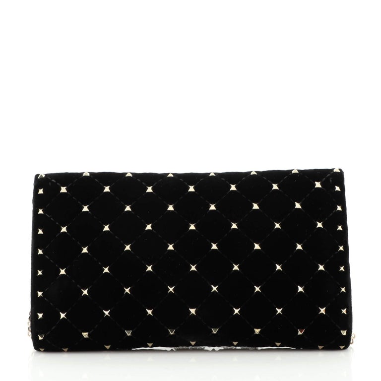 Valentino Rockstud Spike Wallet on Chain Quilted Velvet Small For Sale ...