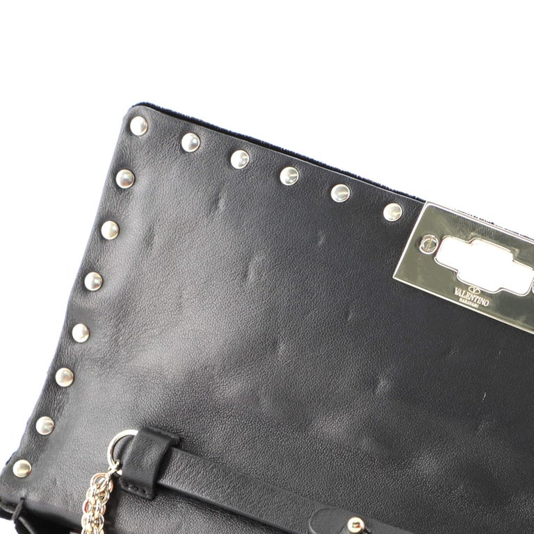 Valentino Rockstud Spike Wallet on Chain Quilted Velvet Small For Sale ...