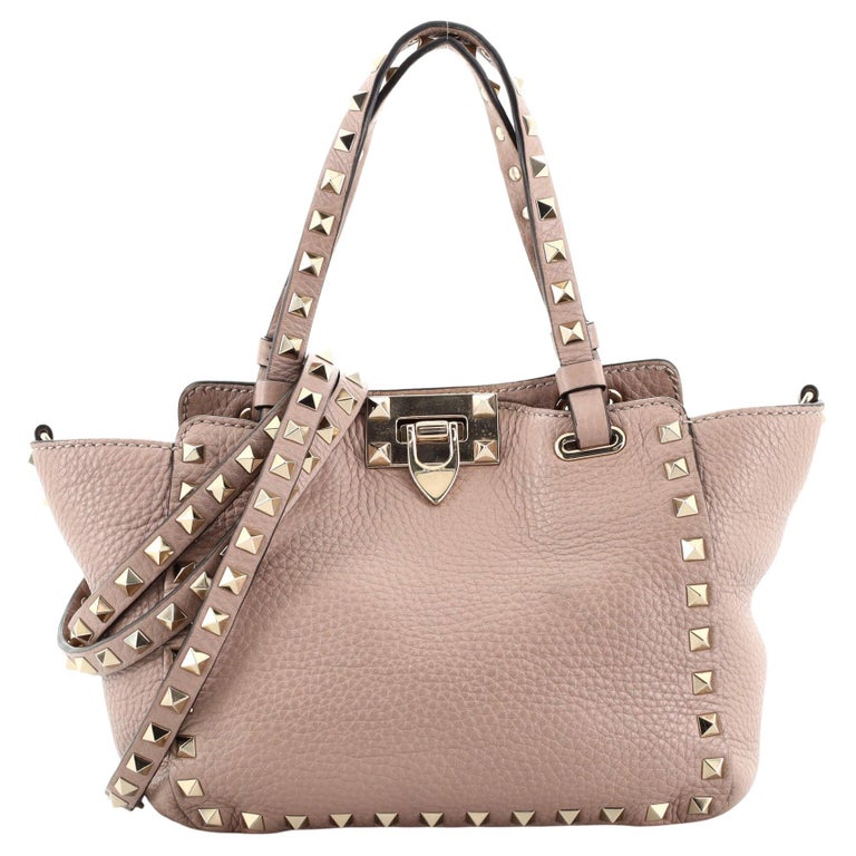 Valentino Rockstud Tote Pebbled Leather Mini at 1stDibs