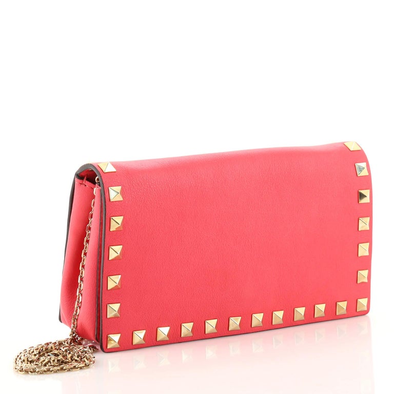 Valentino Rockstud Wallet On Chain Leather at 1stDibs