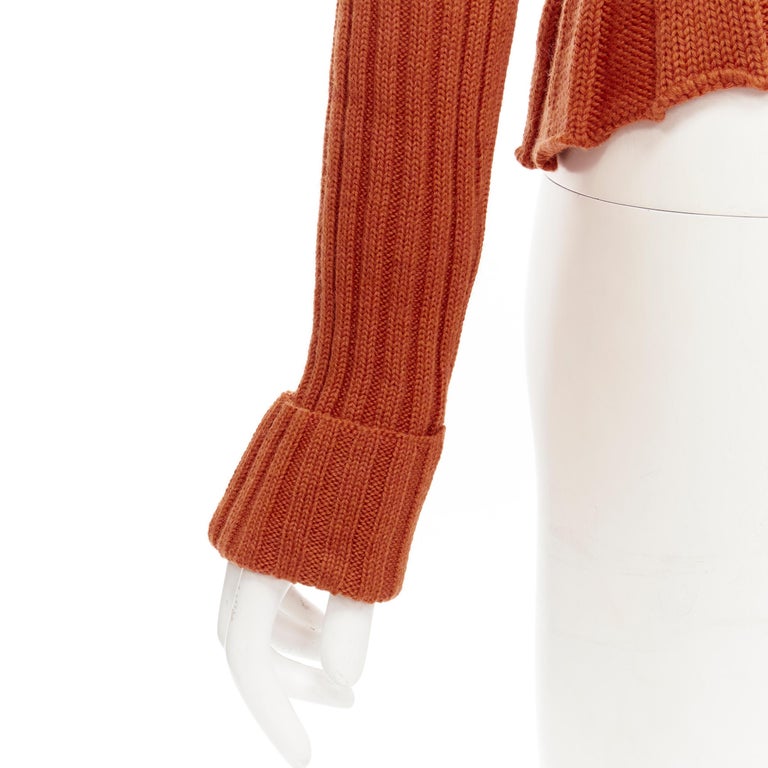 VALENTINO Roma Vintage 100% wool orange ribbed tie front cardigan FR40 ...