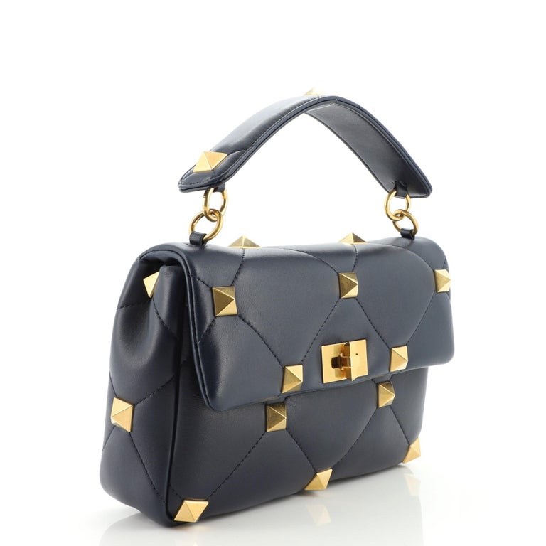 Valentino Roman Stud Flap Bag Quilted Leather Large at 1stDibs