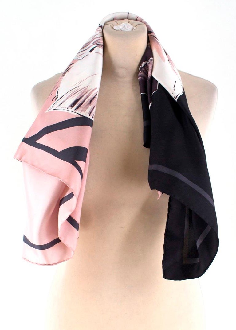 Valentino Rose-Print Silk Scarf For Sale at 1stDibs | valentino silk ...