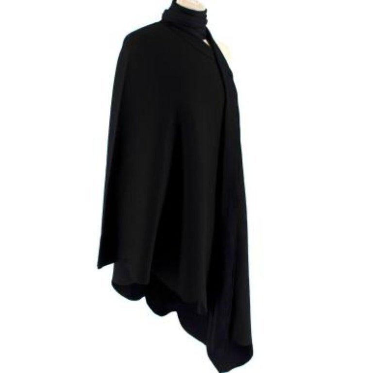 Valentino Scallop-Edged Asymmetric Cape Blouse For Sale at 1stDibs