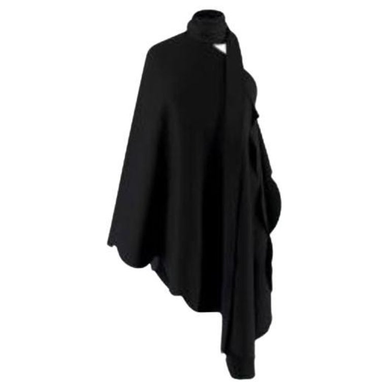 Valentino Scallop-Edged Asymmetric Cape Blouse For Sale at 1stDibs