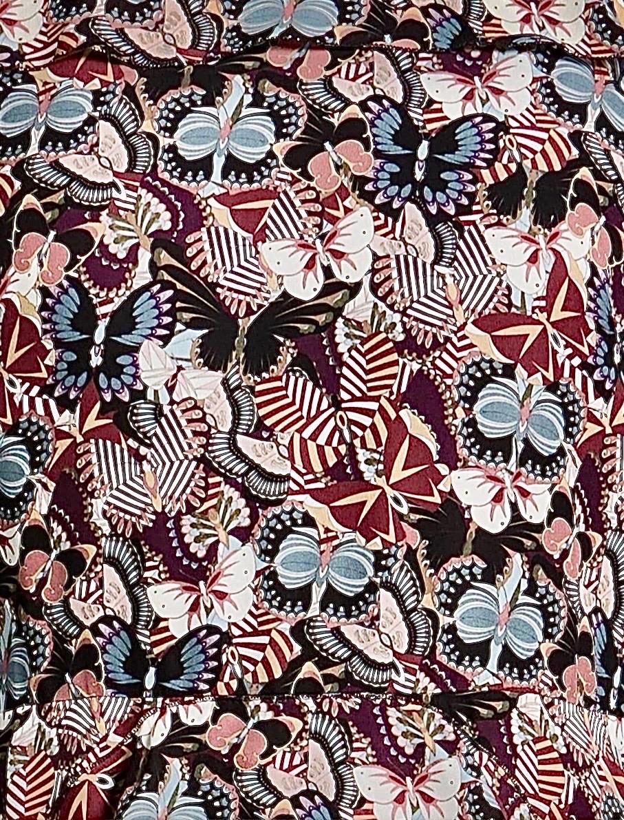 VALENTINO Stunning Butterfly Print Silk Evening Cocktail Dress 6 For ...
