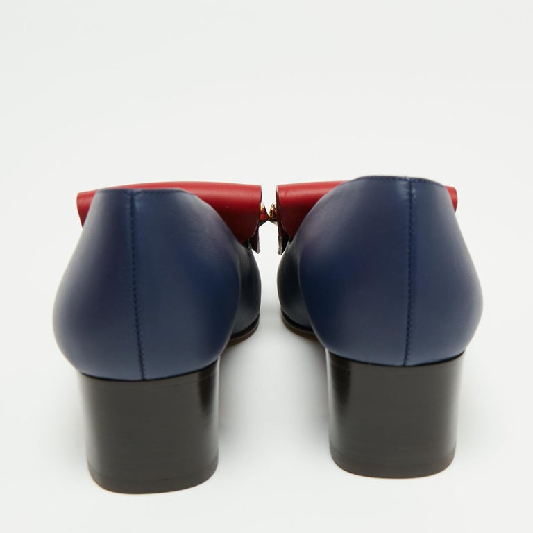 Valentino Tri Color Leather Fringe Uptown Loafer Pumps Size 36 For Sale ...