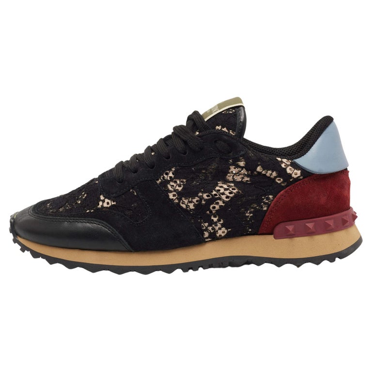 Valentino Tricolor Lace and Leather Rockrunner Sneakers Size 38 For ...
