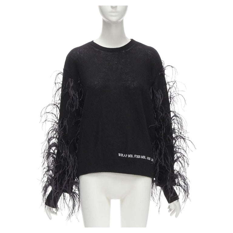 VALENTINO UNDERCOVER wool cashmere feather Wrap Me Free Me See Me ...