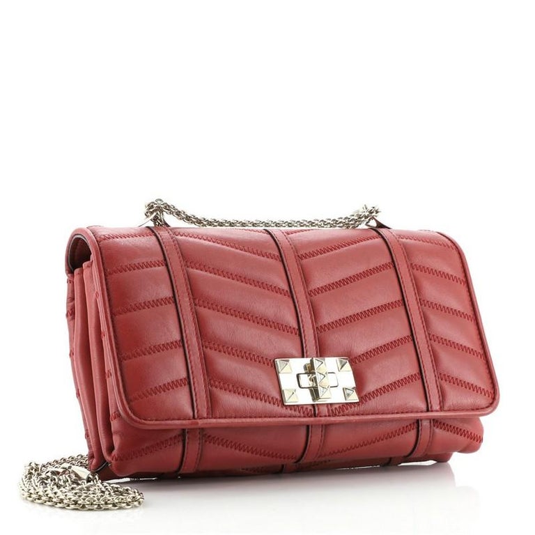 Valentino Va Va Voom Turnlock Clutch Quilted Leather Small at 1stDibs