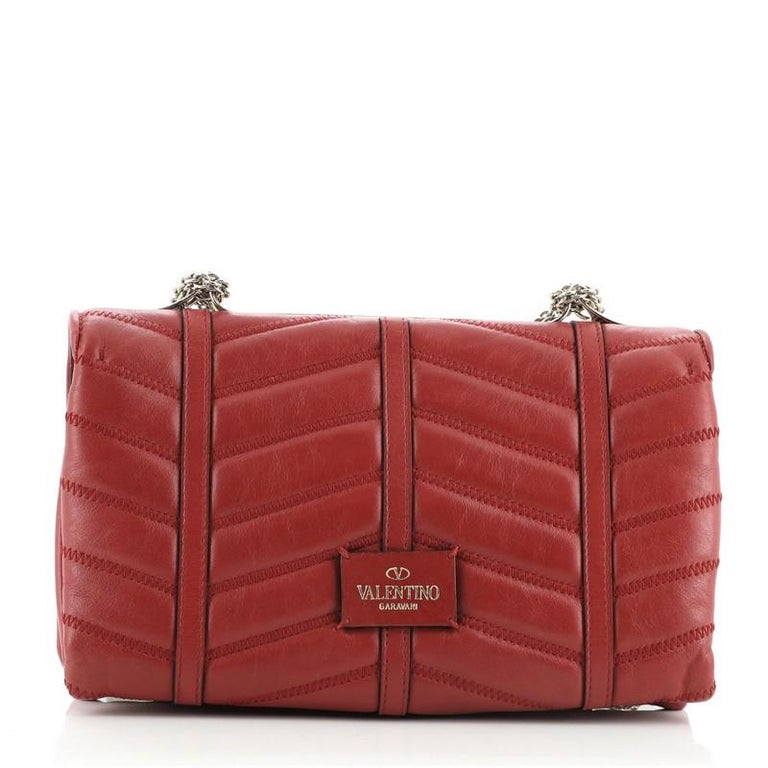 Valentino Va Va Voom Turnlock Clutch Quilted Leather Small at 1stDibs