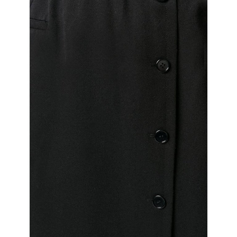 Valentino Vintage black wool 70s high waist skirt For Sale at 1stDibs