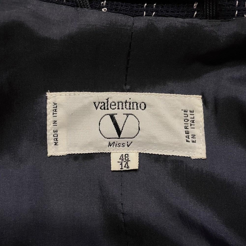 Valentino Vintage blue wool 80s coat with white stripes offset seam For ...