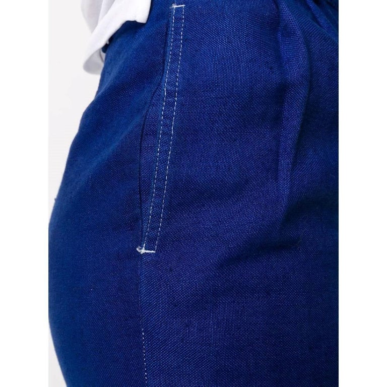 Valentino Vintage electric blue linen straight 80s upcycled trousers ...