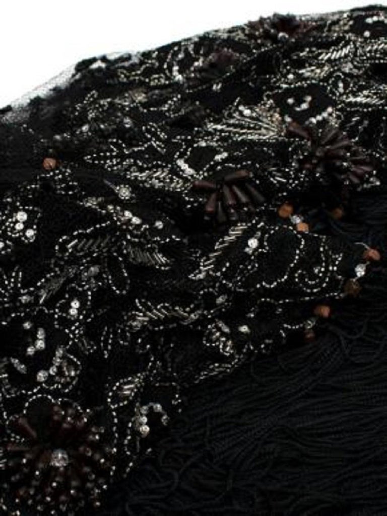 Valentino Vintage Embellished Fine Black Lace Evening Shawl For Sale at ...