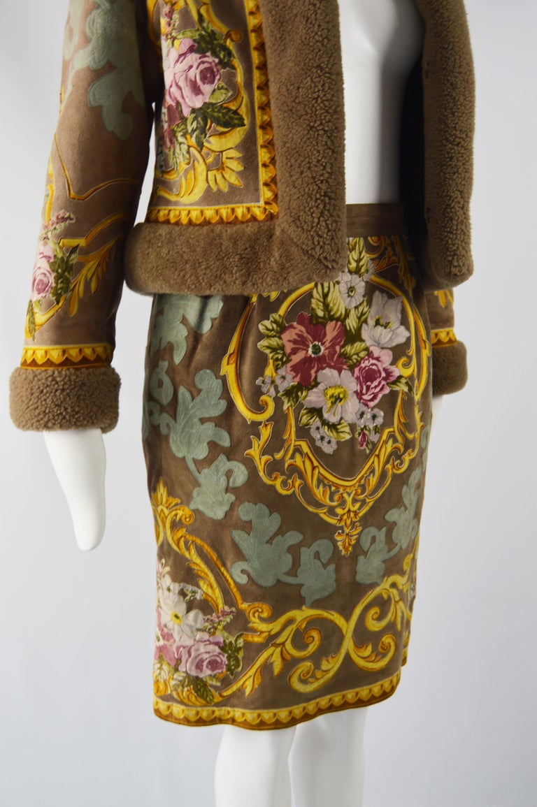 Valentino Vintage Incredible Shearling Skirt Suit, 1980s For Sale at ...