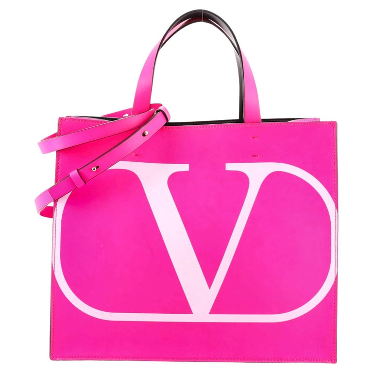 Valentino Vlogo Signature Convertible Tote Printed Leather Small at 1stDibs