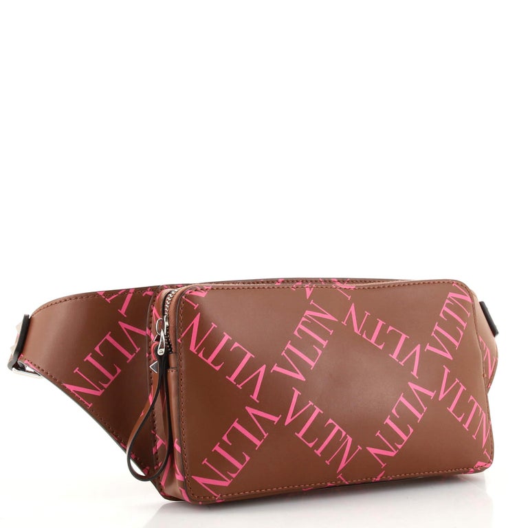Valentino VLTN Belt Bag Grid Print Leather For Sale at 1stDibs