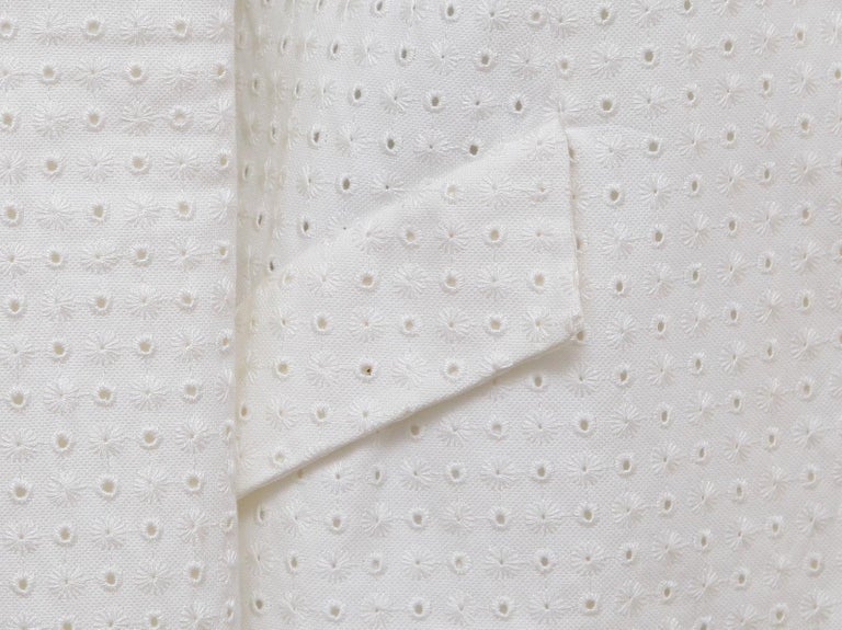 Valentino White Blazer Jacket Eyelet Cotton Viscose Long Sleeve Lined ...