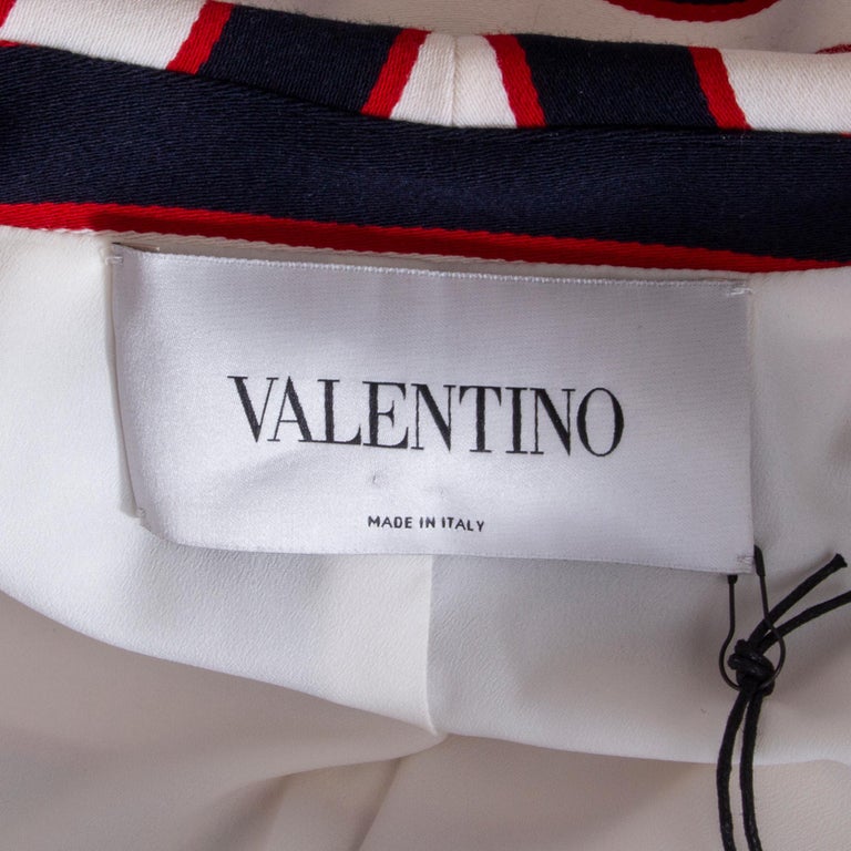 VALENTINO white blue red wool NAUTICAL STRIPED CROPPED Jacket 40 S For ...