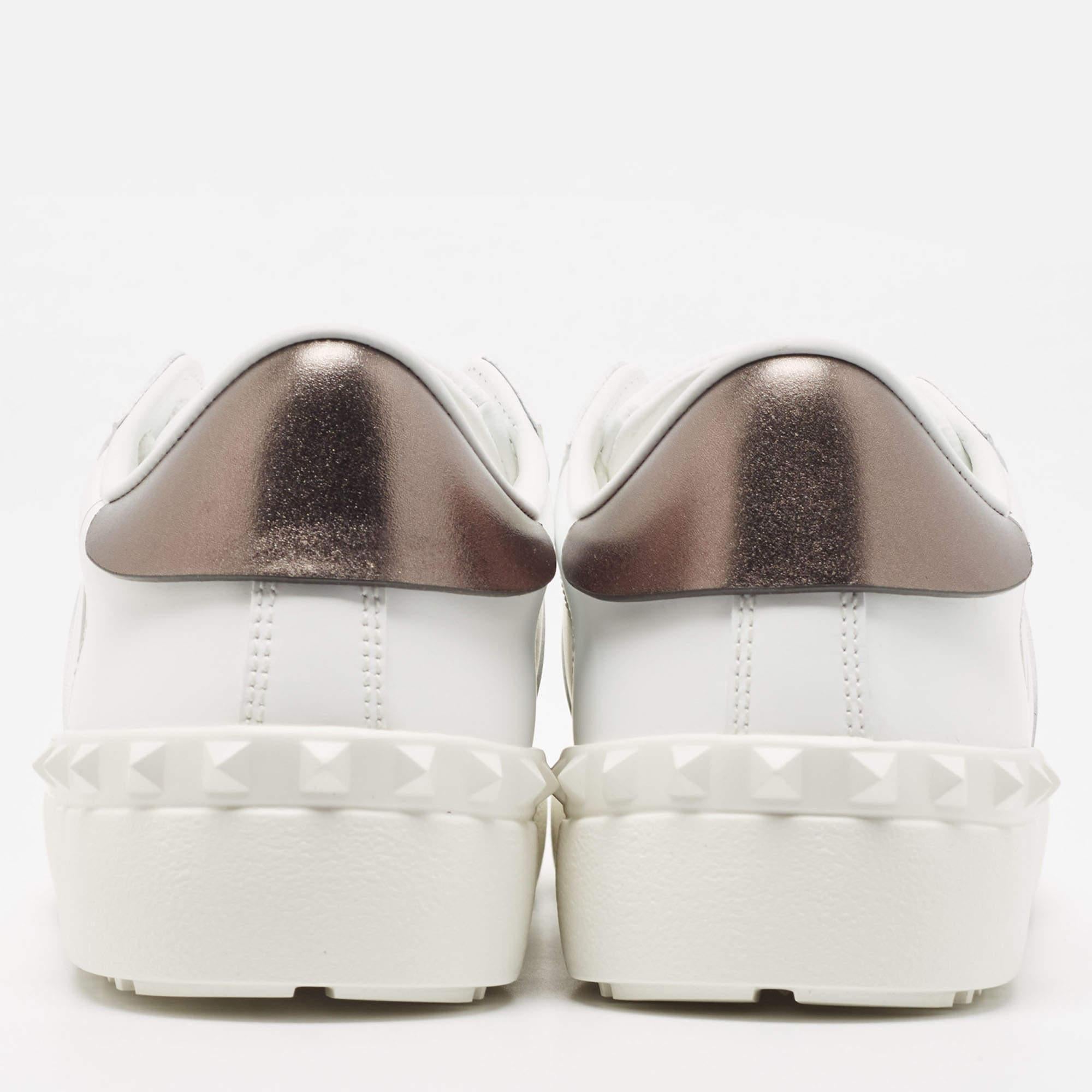 Valentino White Leather VLTN Logo Low Top Sneakers Size 38 For Sale at ...