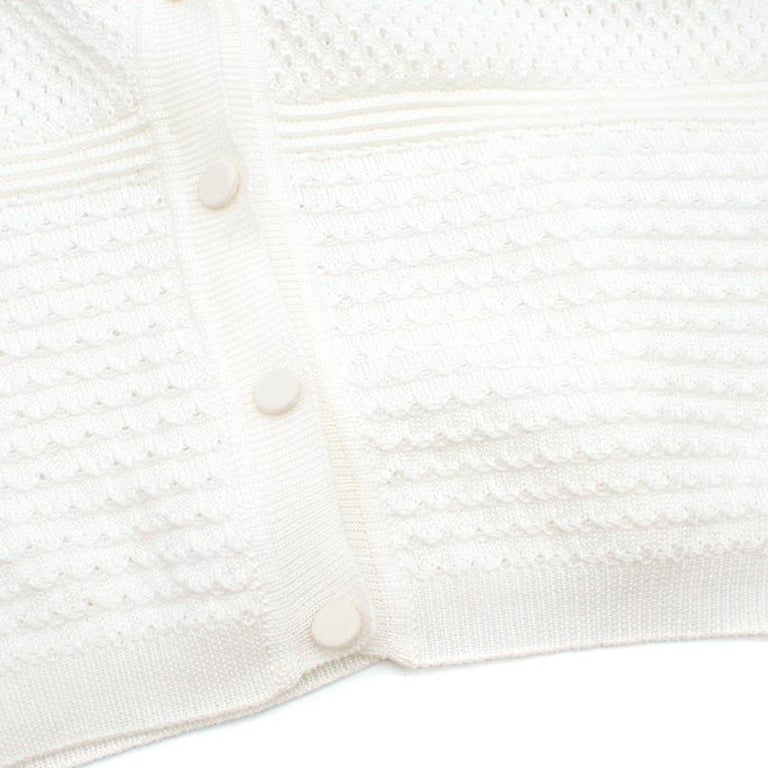 Valentino White Textured Knit Cardigan - Size M For Sale at 1stDibs ...