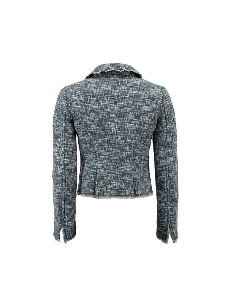 Valentino Women's Red Valentino Blue Tweed Cropped Blazer For Sale at ...