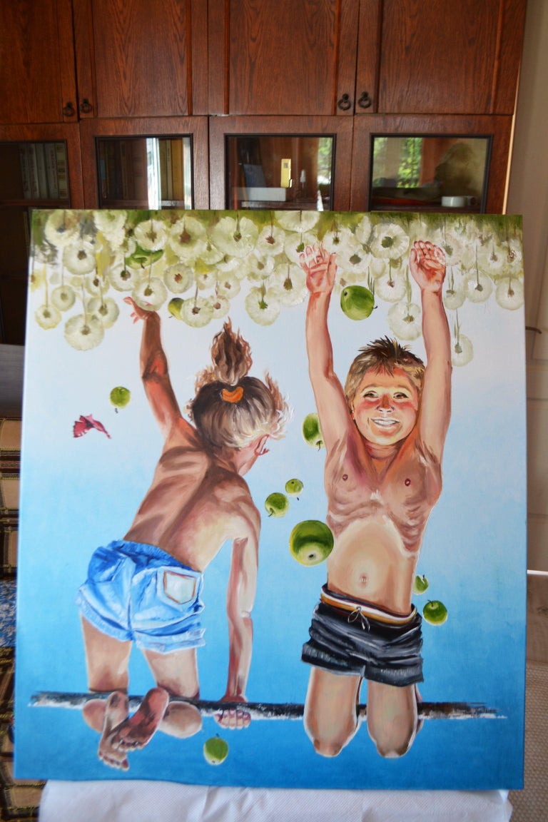 Valeria Radzievska - Dandelion Sky: Copy of Iryna Protsenko's Painting, Painting, Oil on Canvas ...