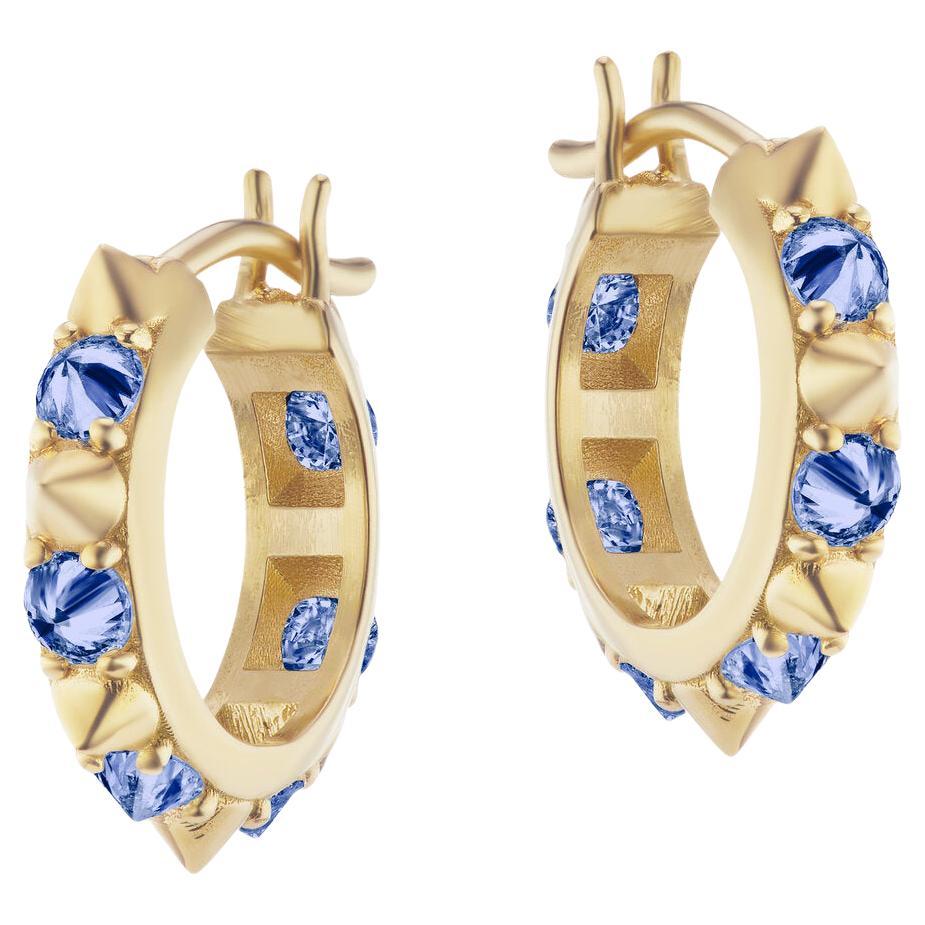 Goshwara Oval Blue Sapphire Hoops For Sale at 1stDibs