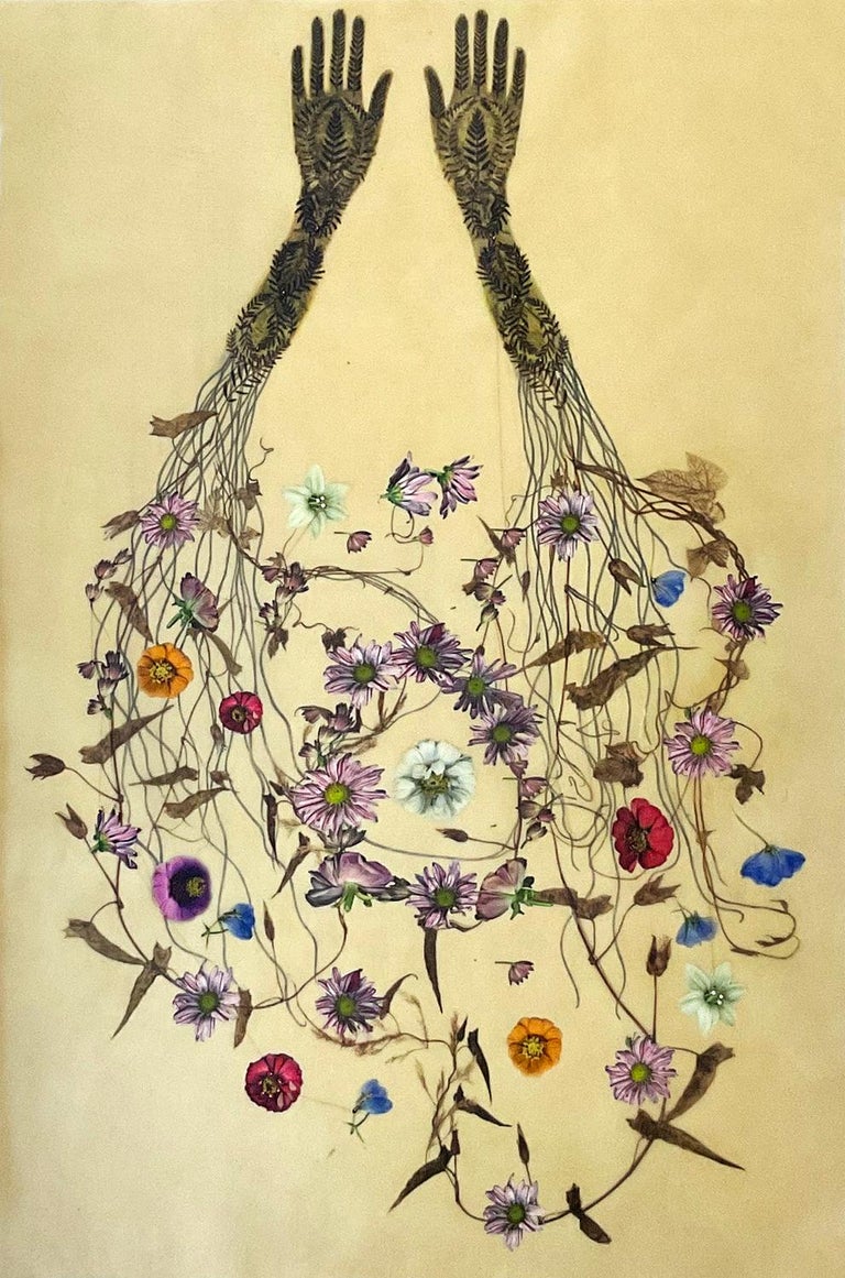 Valerie Hammond - Traces 32 (Whimsical Mixed Media Drawing of Hands ...