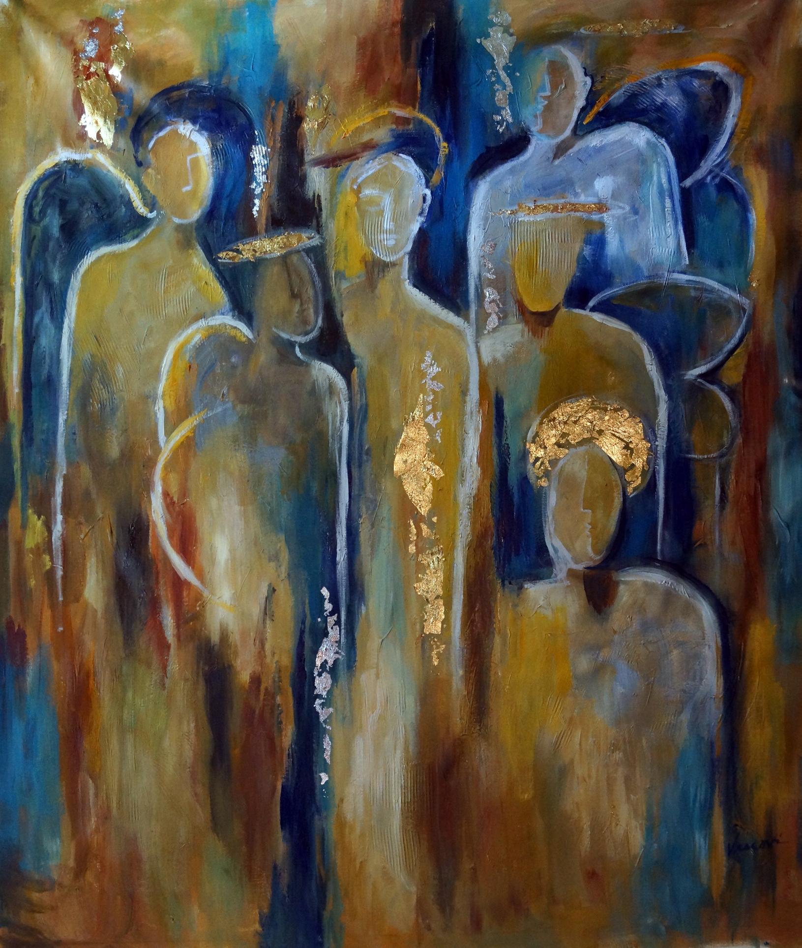 Valerie Vescovi - Chorus Angelorum (Choir of Angels), Painting, Oil on ...